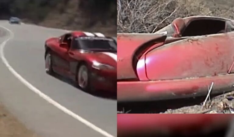 Dodge Viper tiene un fuerte accidente en carretera