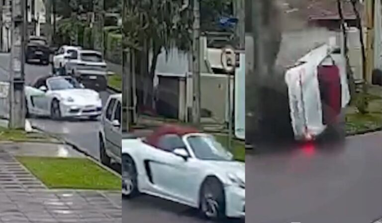 Porsche 718 boxster tiene aparatoso accidente